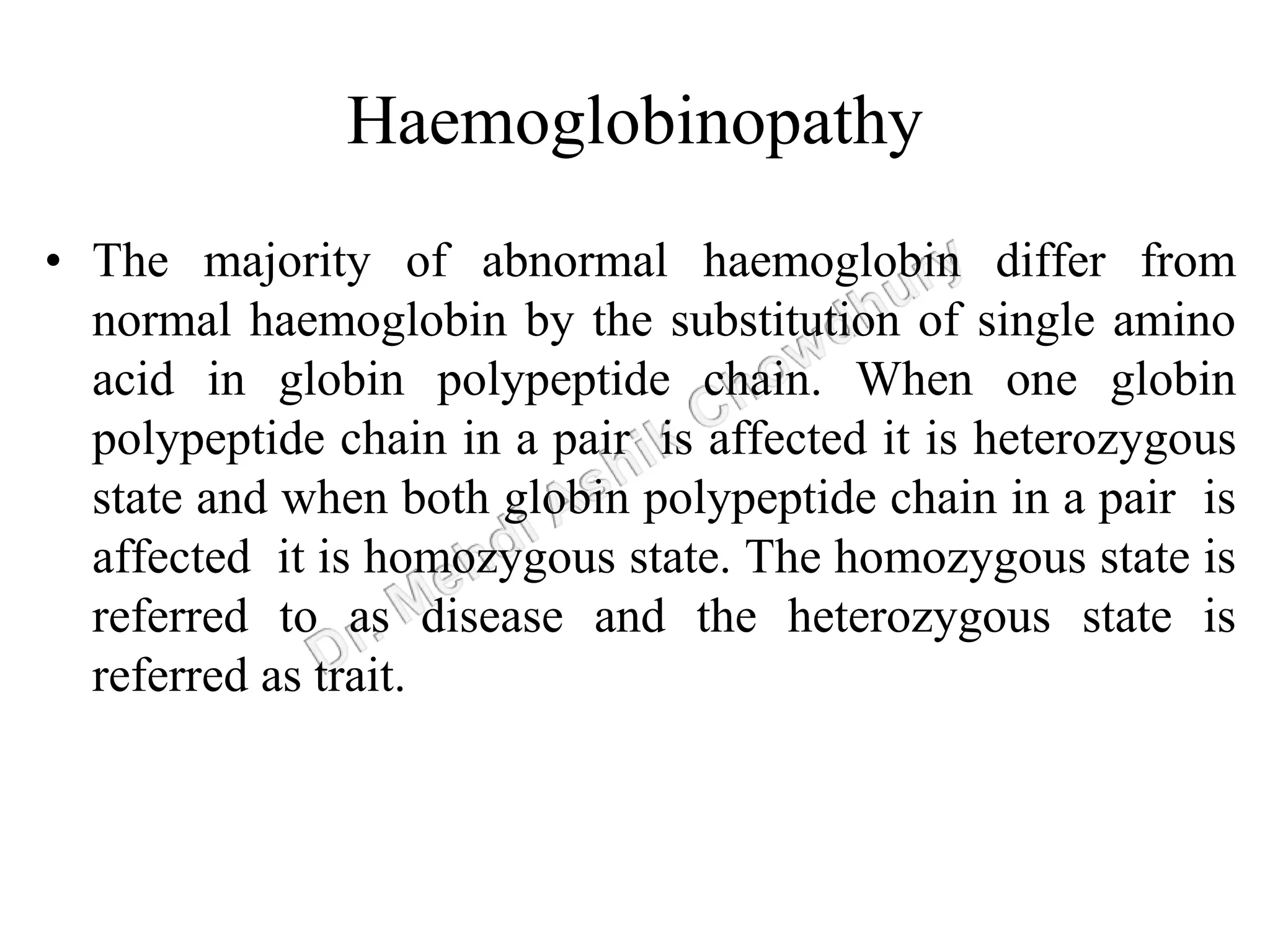 Haemolytic anemia,Thalassemia, sickle cell Anemia) | PPT