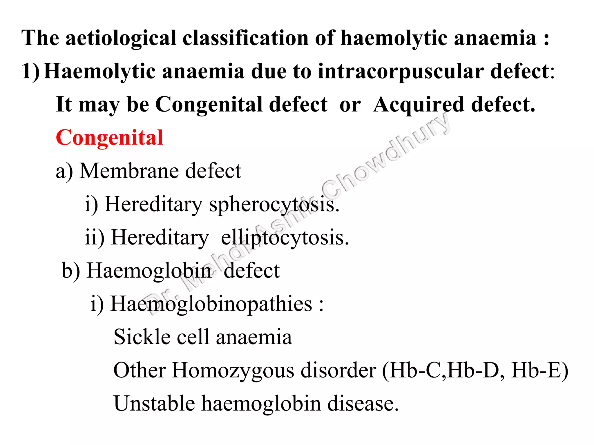 Haemolytic anemia,Thalassemia, sickle cell Anemia) | PPT