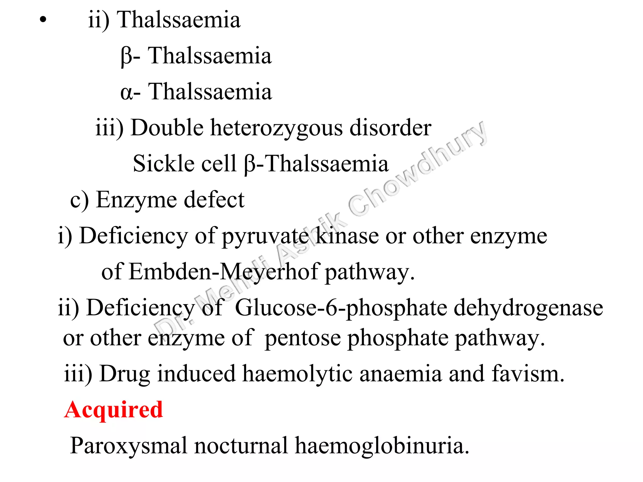 Haemolytic anemia,Thalassemia, sickle cell Anemia) | PPT