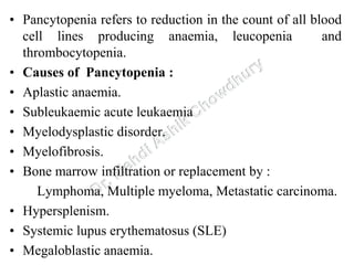 Pancytopenia and Aplastic anaemia, sideroblastic Anemia | PPT