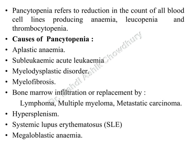 Pancytopenia and Aplastic anaemia, sideroblastic Anemia | PPT | Blood Disorders | Diseases and ...