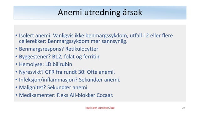 Hematologi - Hege Frøen | PPT