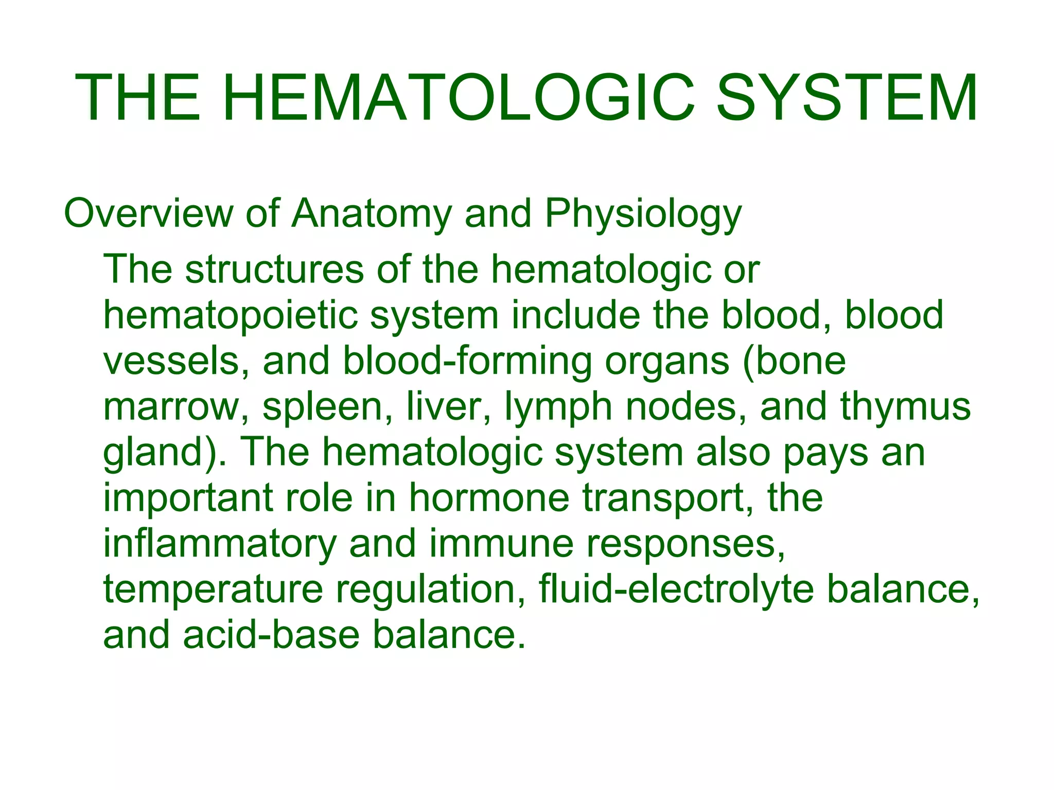 Hematologic System | PPT