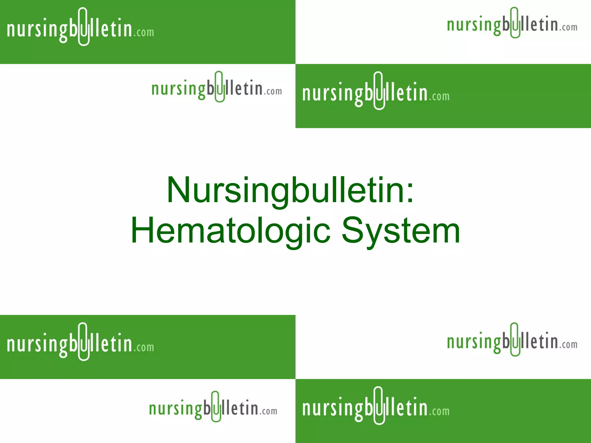 Hematologic System | PPT