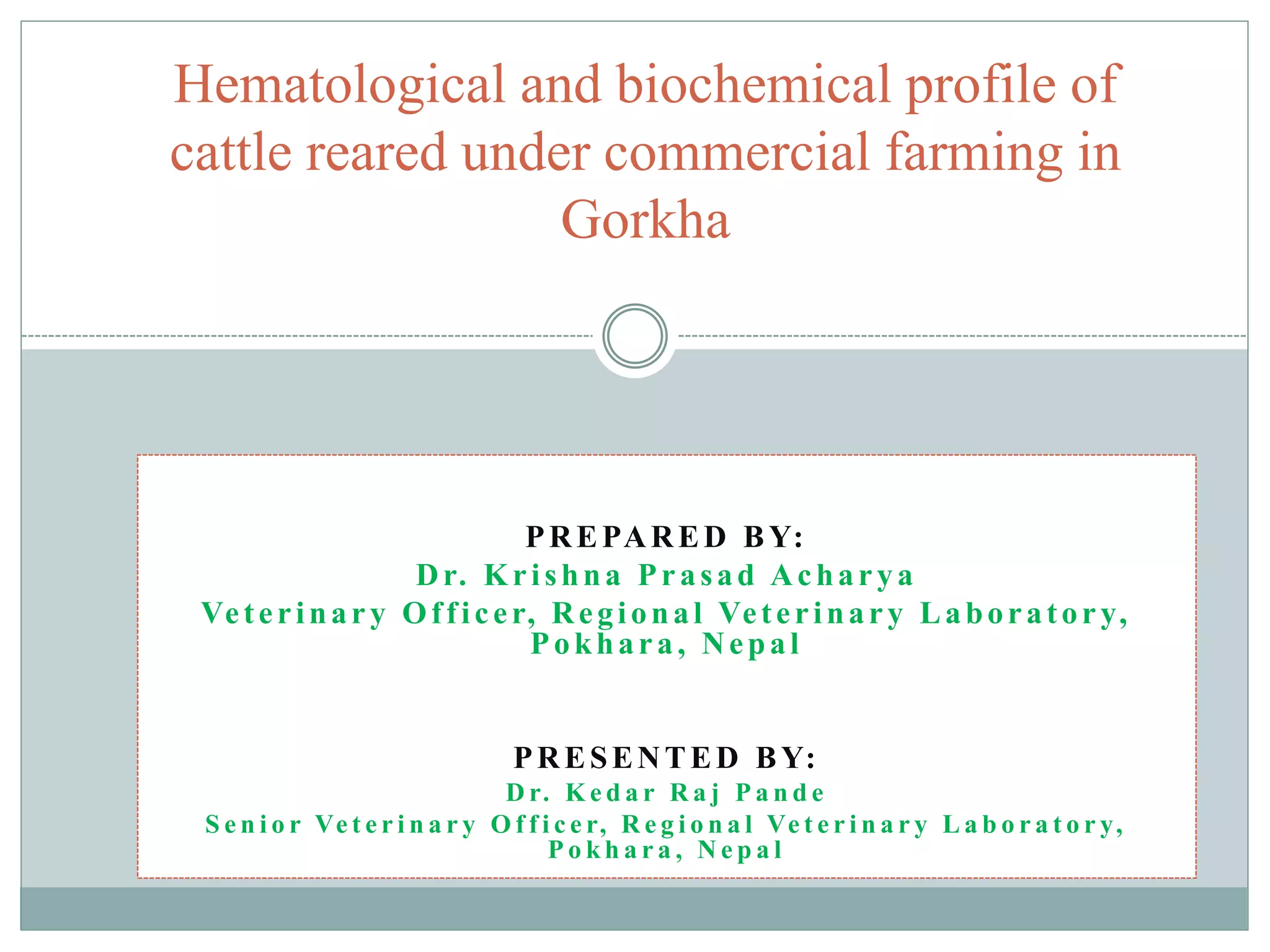 Hematological and biochemical profile of cattle reared under commercial ...