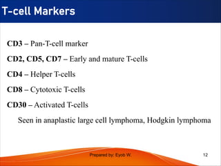 Lab. Hematological cell markers Lecture. | PDF