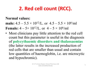 Hematological laboratory tests | PPTX