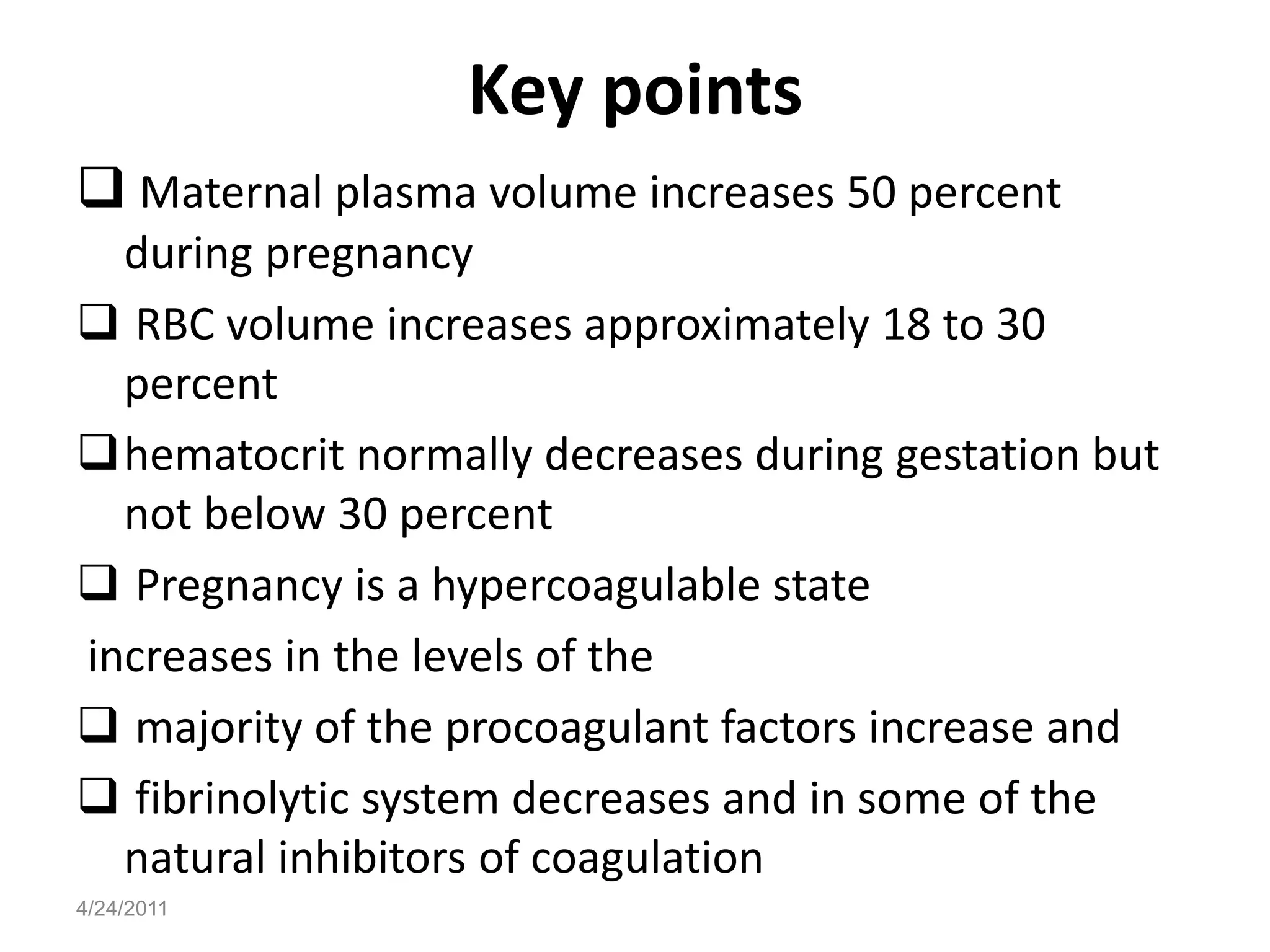 Hematologic changes of pregnancy | PPTX