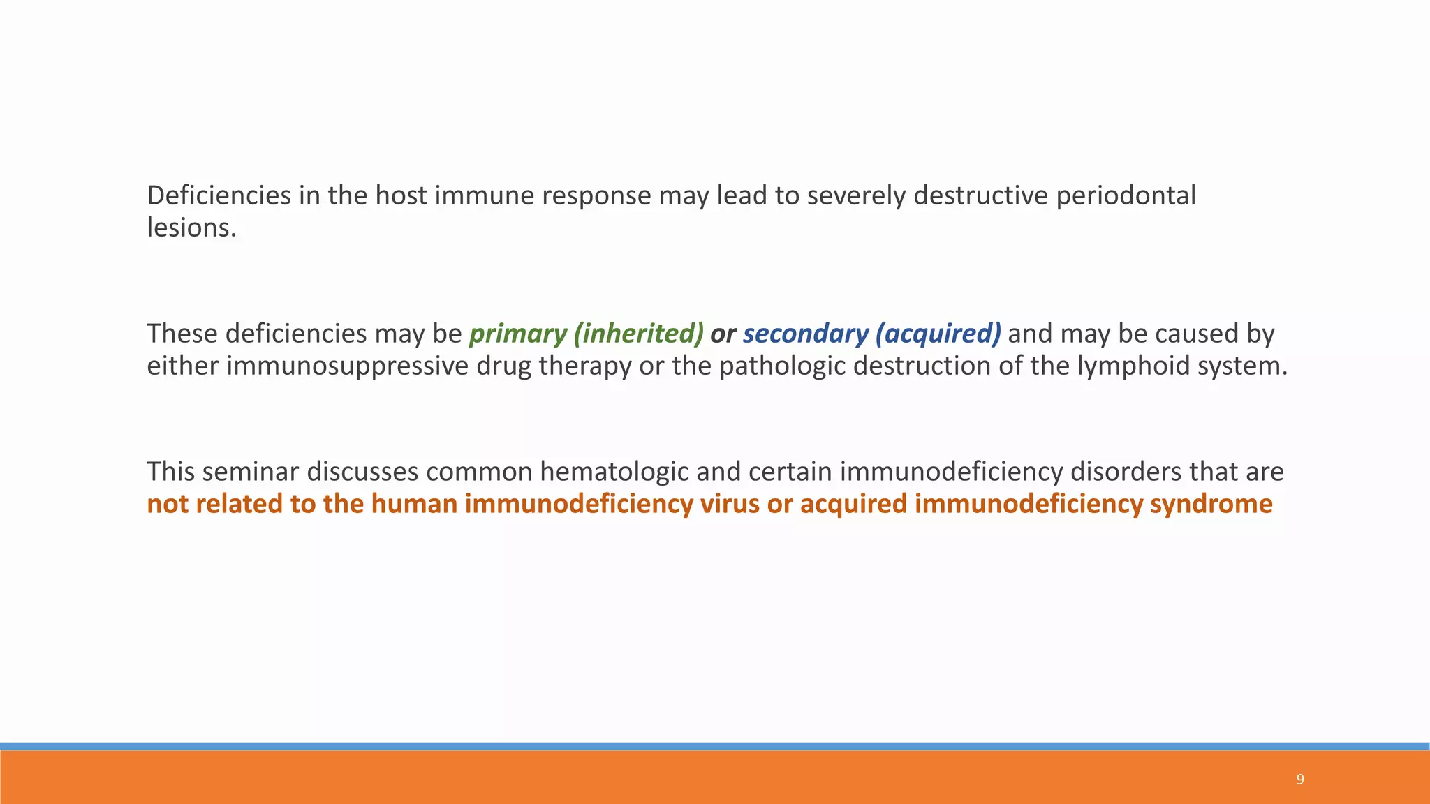 Hematologic disorders and Immune deficiencies | PPTX