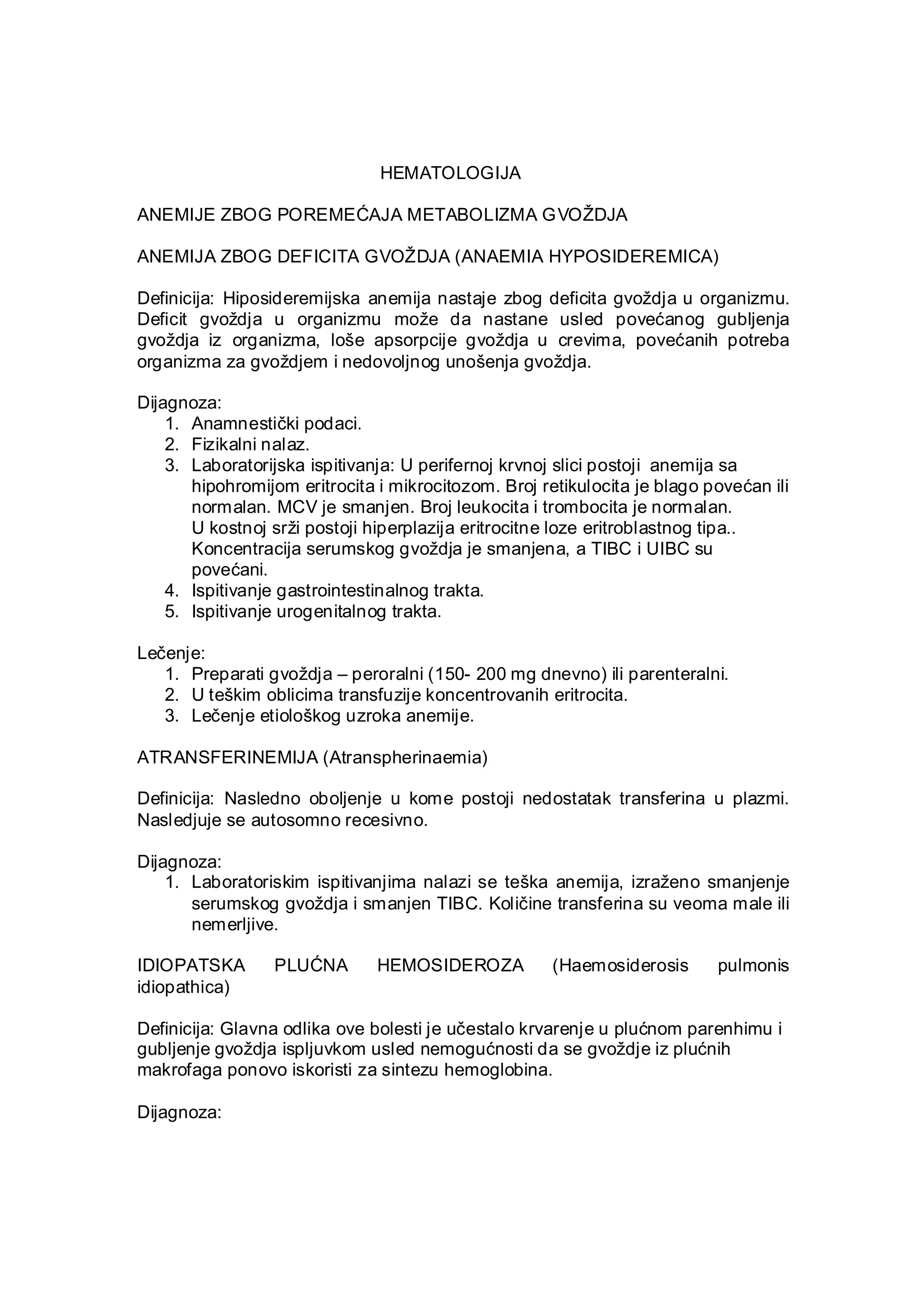 Hematologija(anemije) | PDF