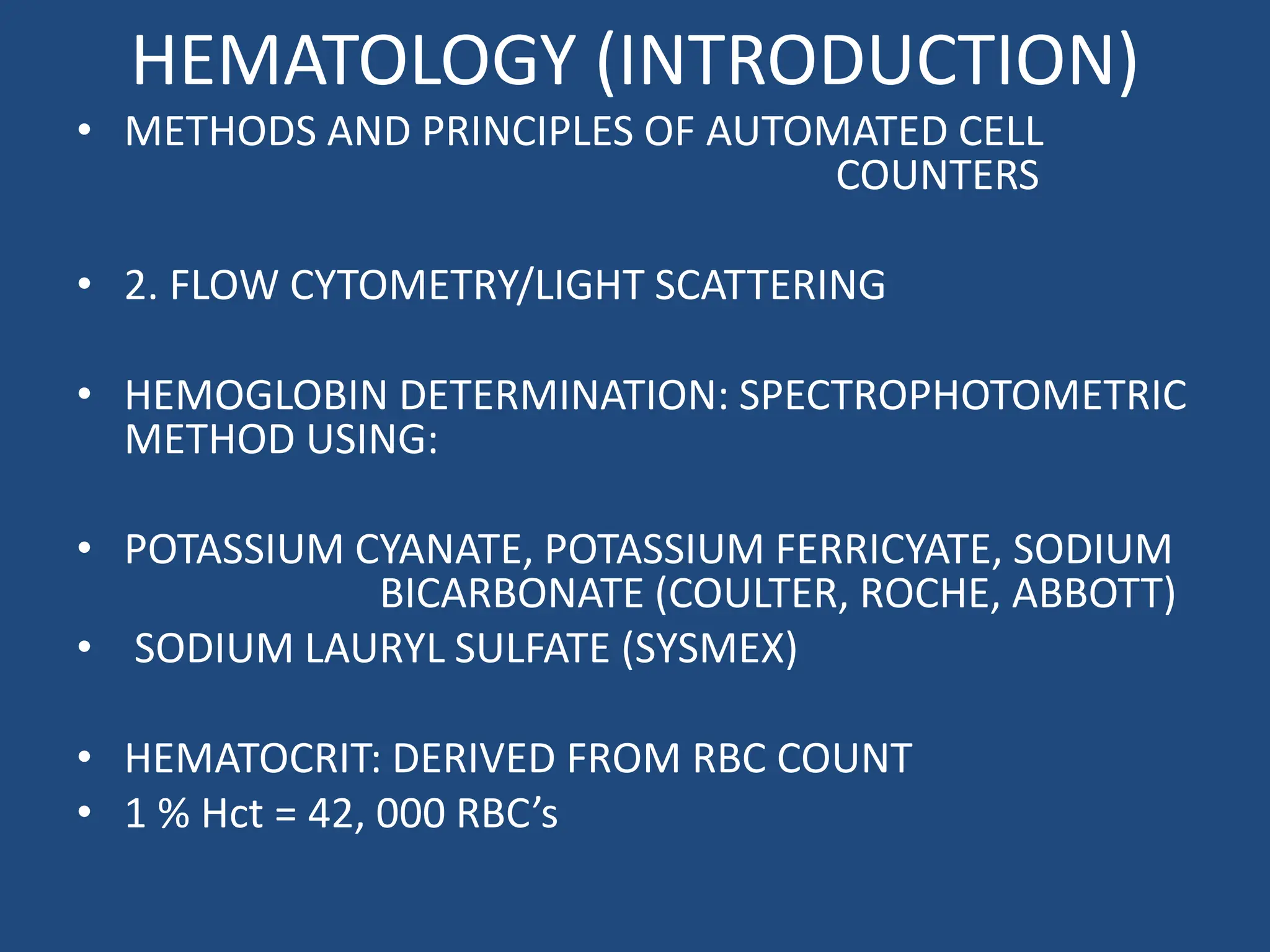 INTRODUCTION TO CLINICAL HEMATOLOGY powerpoint | PPTX