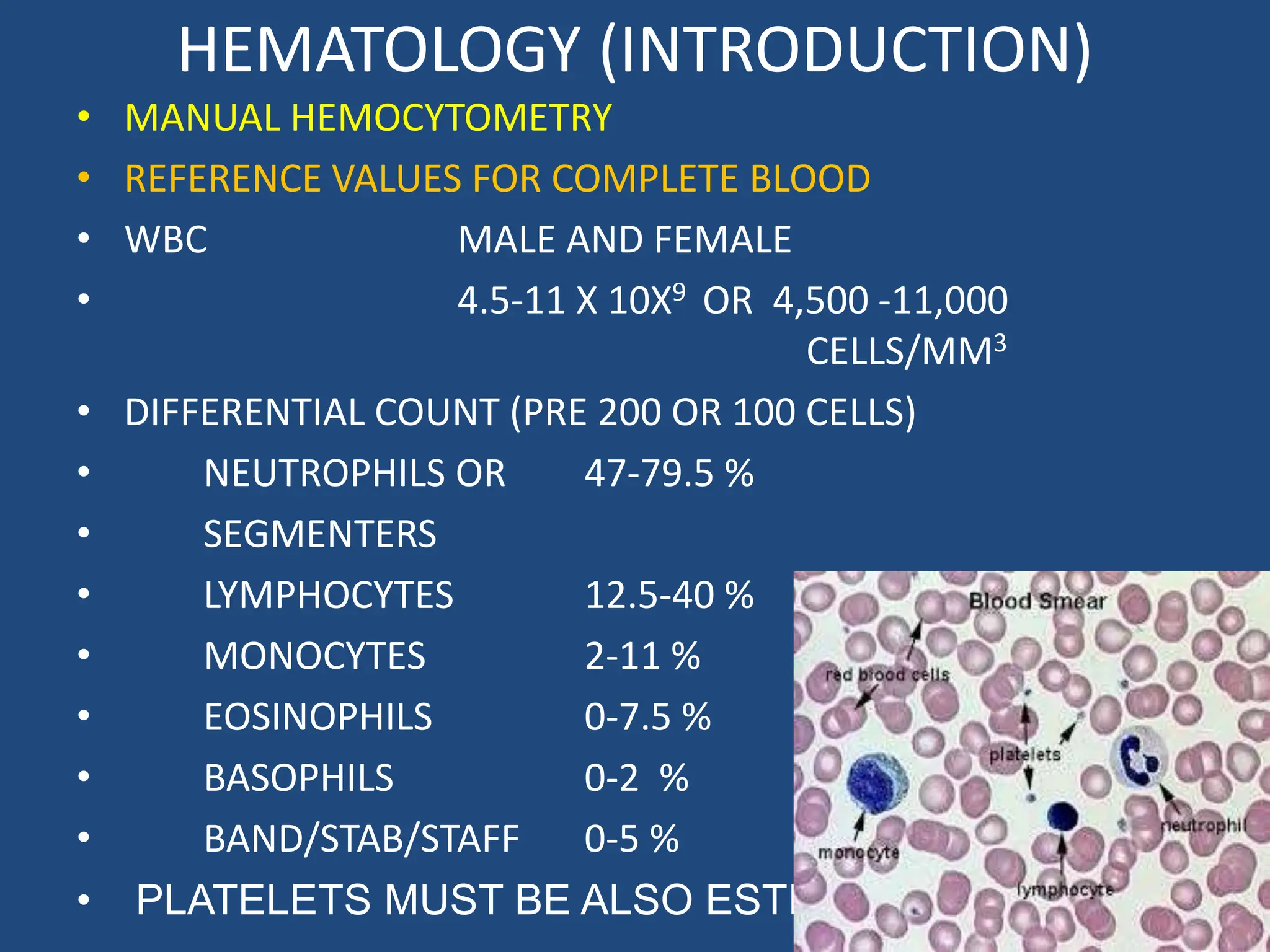 INTRODUCTION TO CLINICAL HEMATOLOGY powerpoint | PPTX