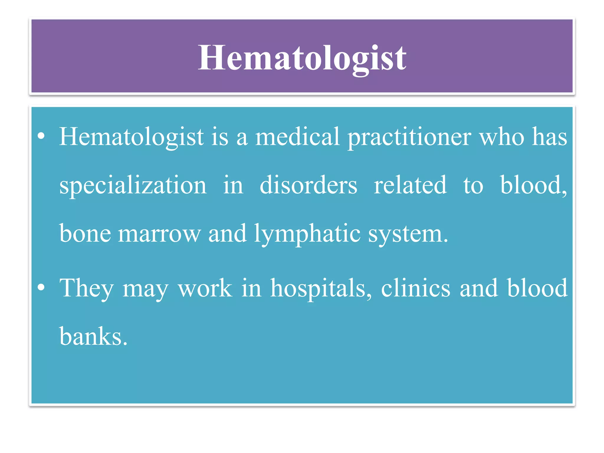 INTRODUCTION TO Hematology AND BLOOD 2.pptx | Blood Disorders ...
