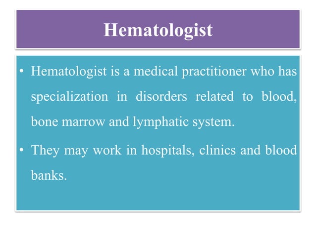 INTRODUCTION TO Hematology AND BLOOD 2.pptx | Blood Disorders ...