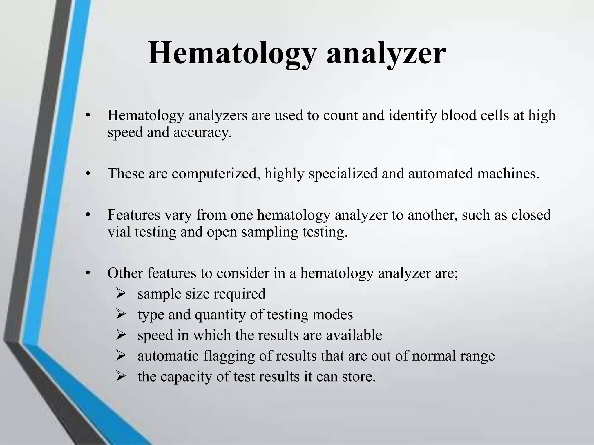 Hematology auto analyzer | PPTX