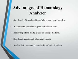 Hematology auto analyzer | PPTX