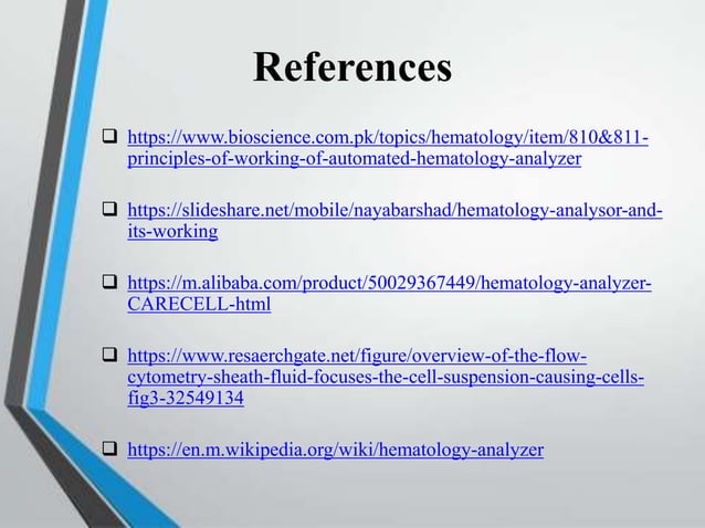 Hematology auto analyzer | PPTX