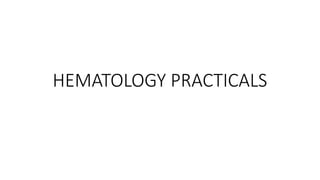 HEMATOLOGY CHARTS jan 25 pathology medical | PPTX