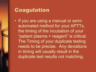 Hematology Chemistry Coagulation | PPT