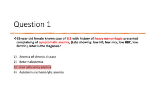 Hematology MCQ's for exams | PPTX