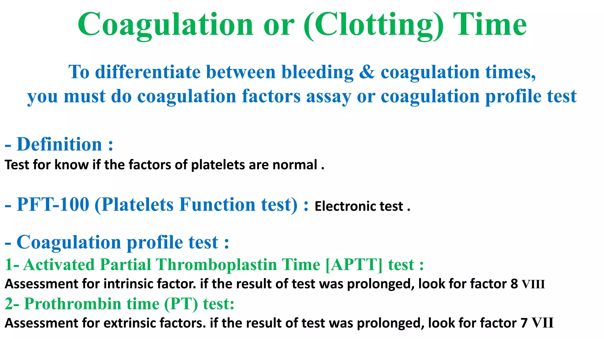 Hematology (bleeding and coagulation times) | PDF