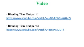Hematology (bleeding and coagulation times) | PPT