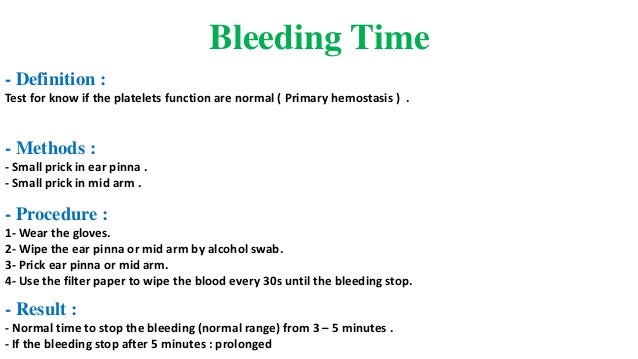Hematology (bleeding and coagulation times)