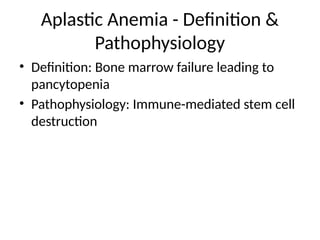 Hemolytic anemias both acquired and hereditary, neutropenia and ...