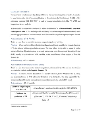 Hematology & Blood Transfusion lab. rotation report summary | PDF