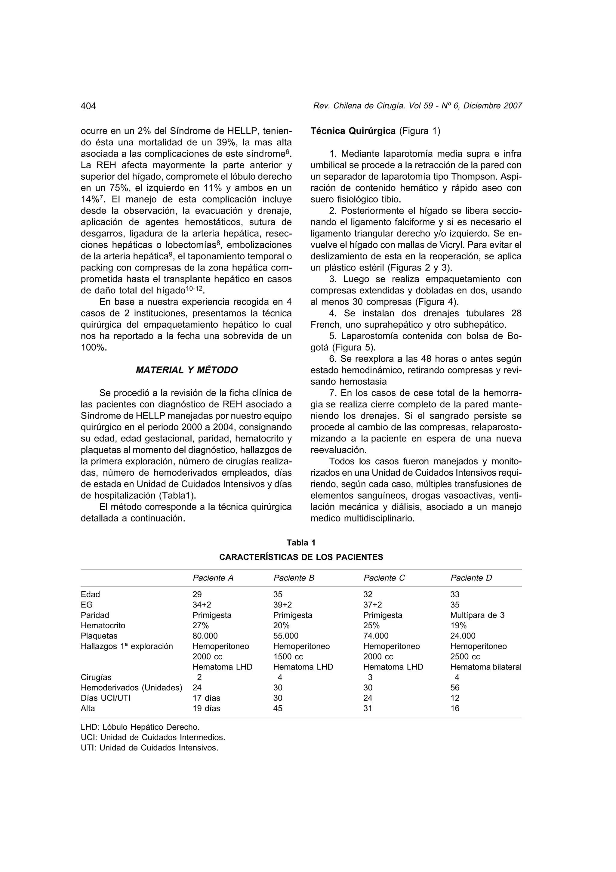 Hematoma subcapsular hepático roto asociado a preeclampsia severa y ...