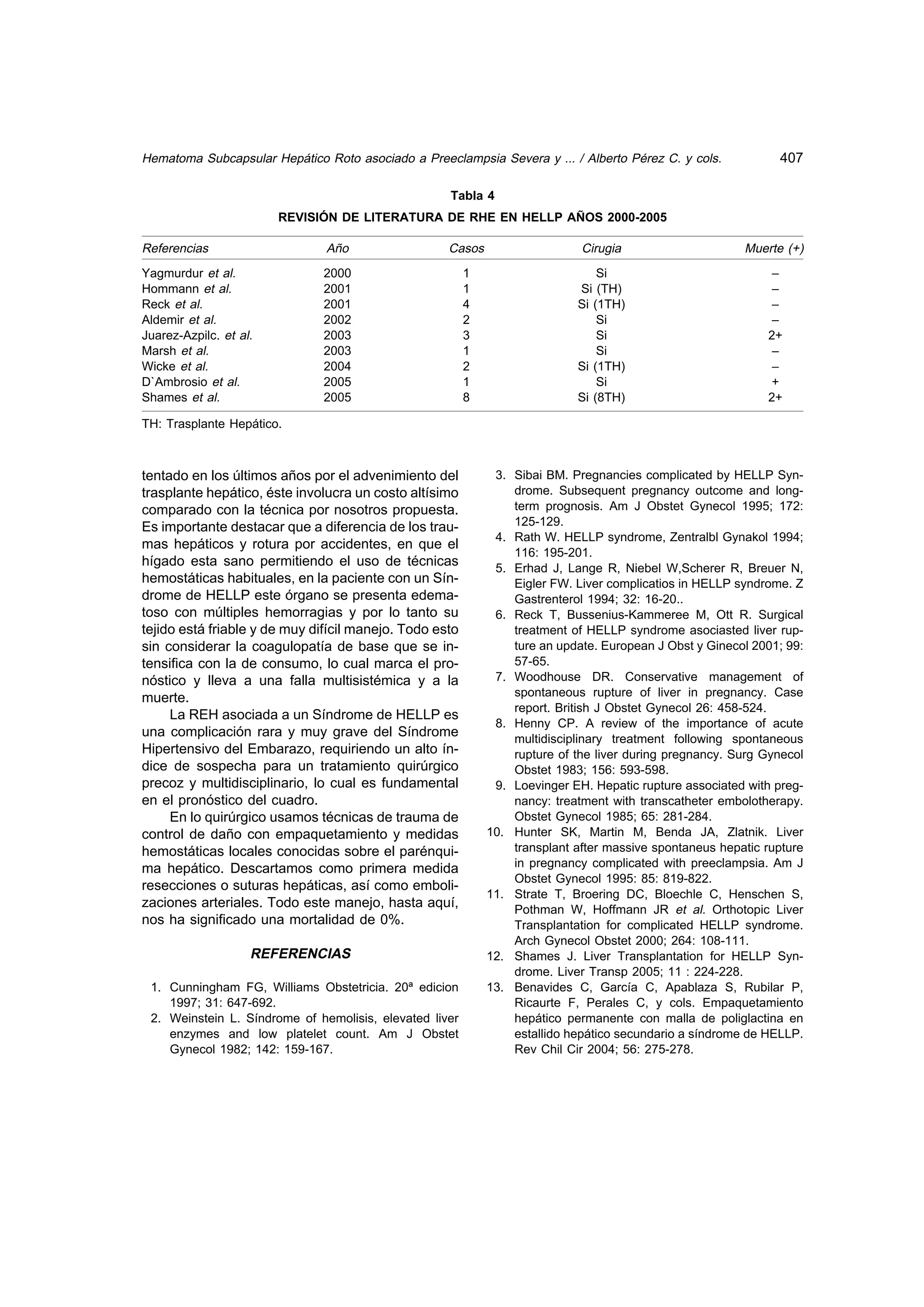 Hematoma subcapsular hepático roto asociado a preeclampsia severa y ...