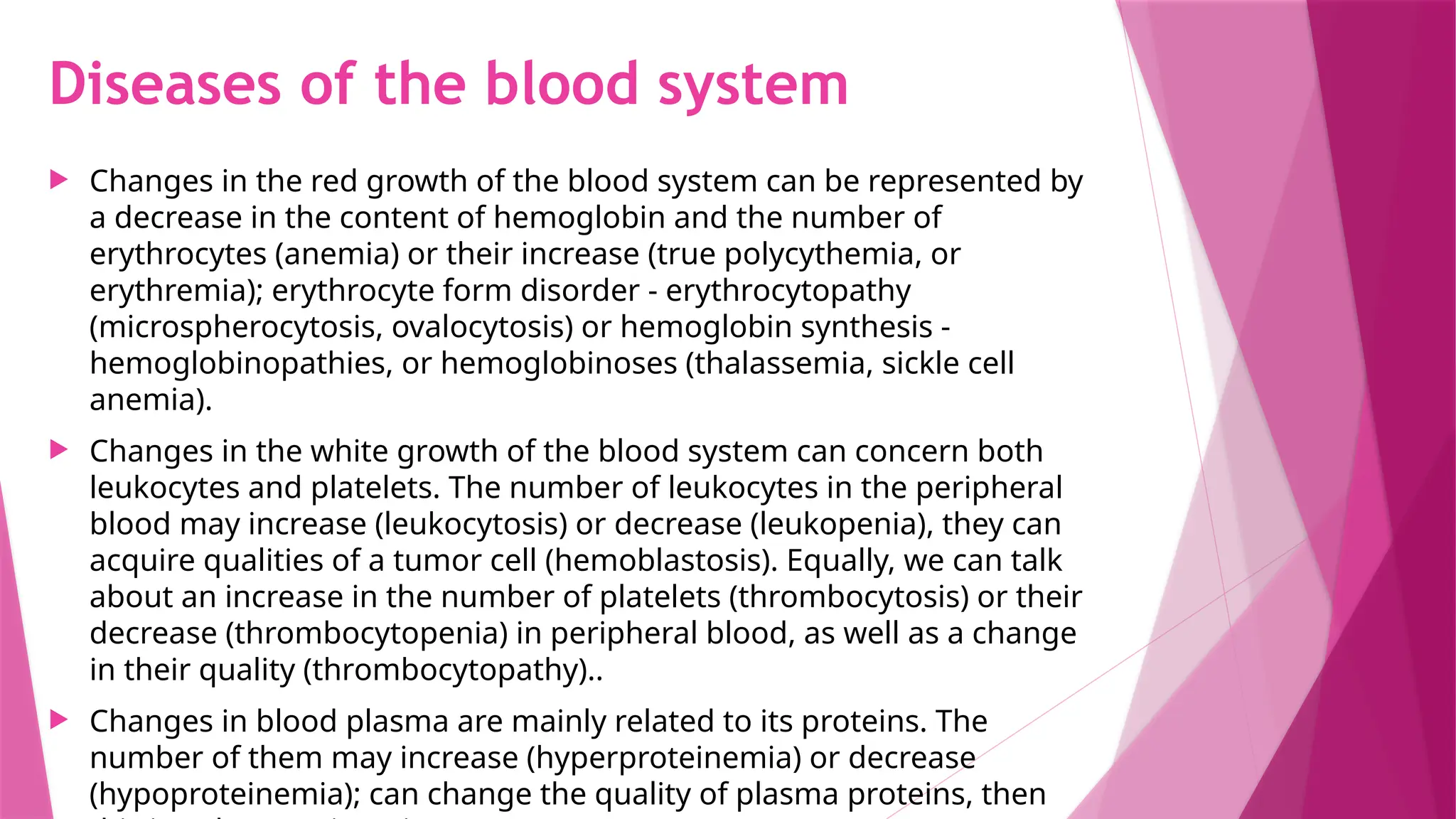 Hematopoetic system of blood system pathology | PPTX