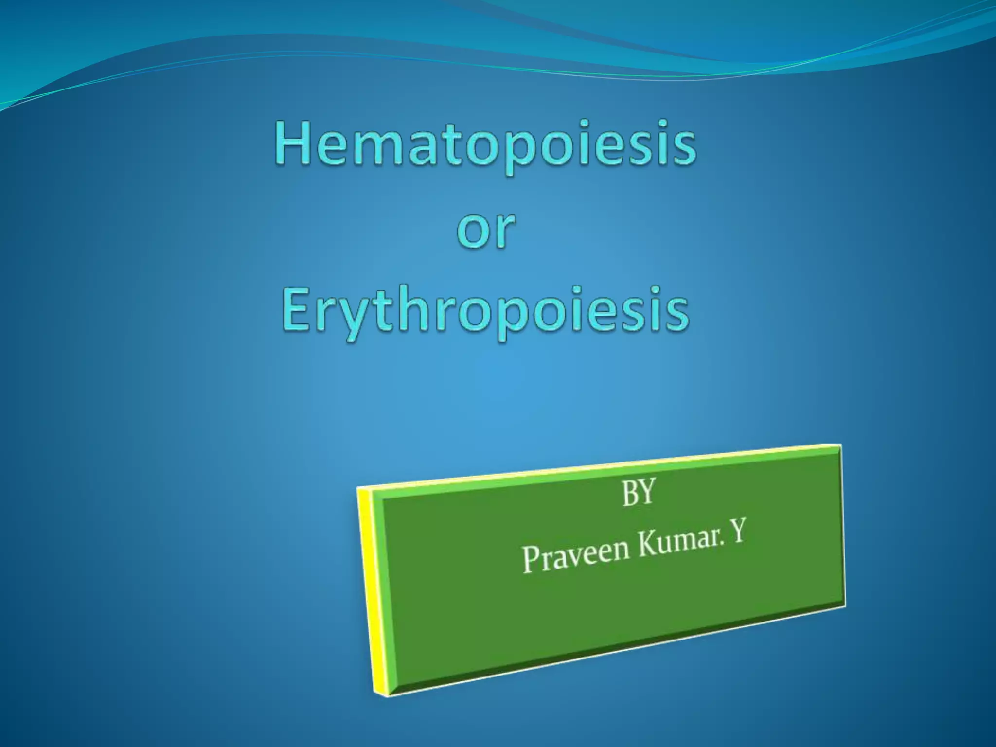 Hematopoiesis | PPTX