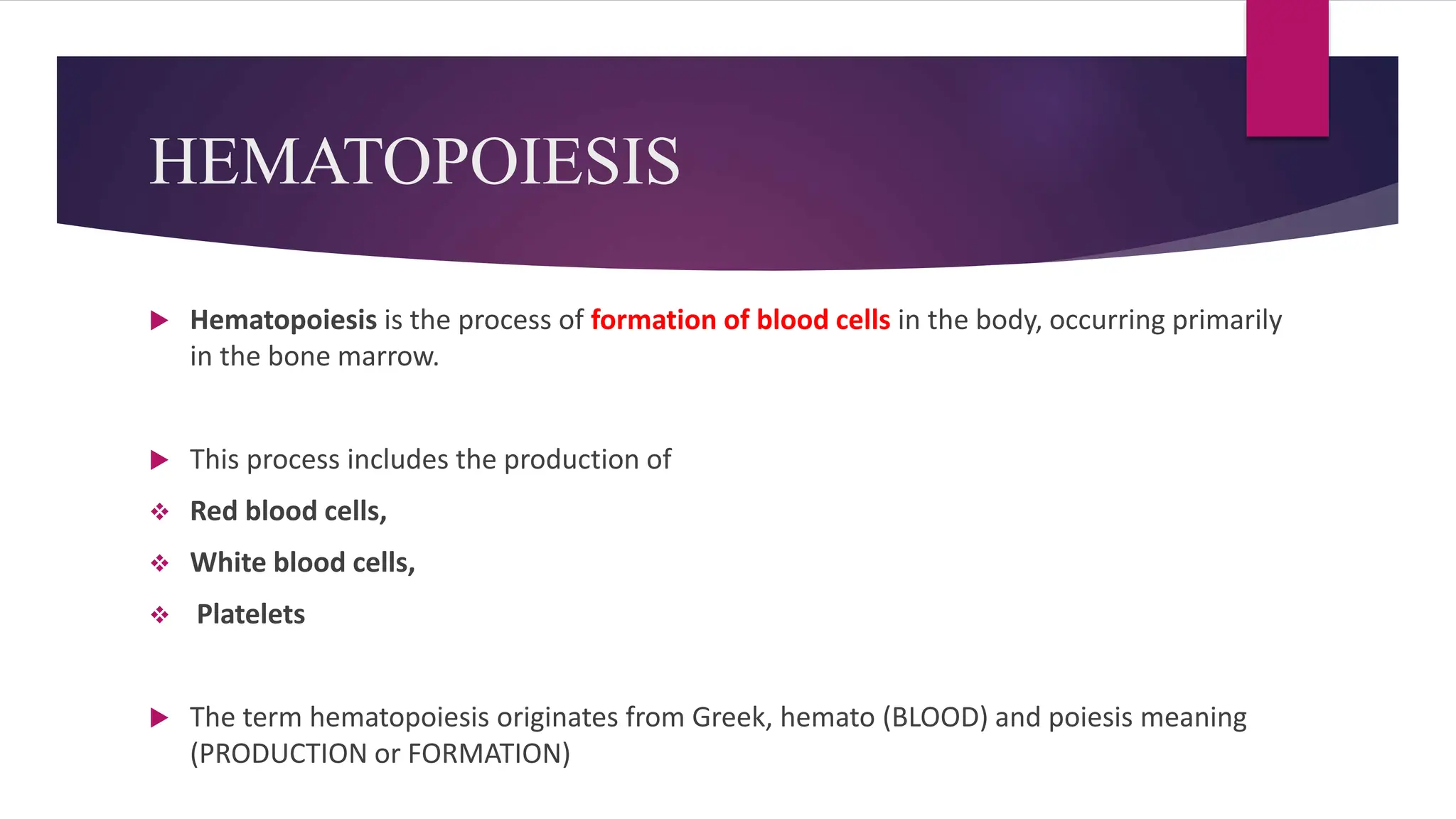 HEMATOPOIESIS - formation of blood cells | PPTX HEMATOPOIESIS - formation of blood cells | PPTX