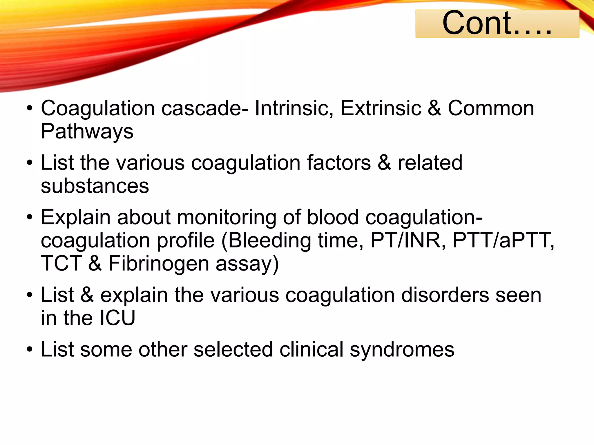 Hematopoiesis and clotting | PPTX