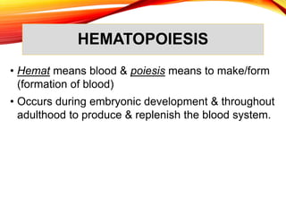 Hematopoiesis and clotting | PPTX