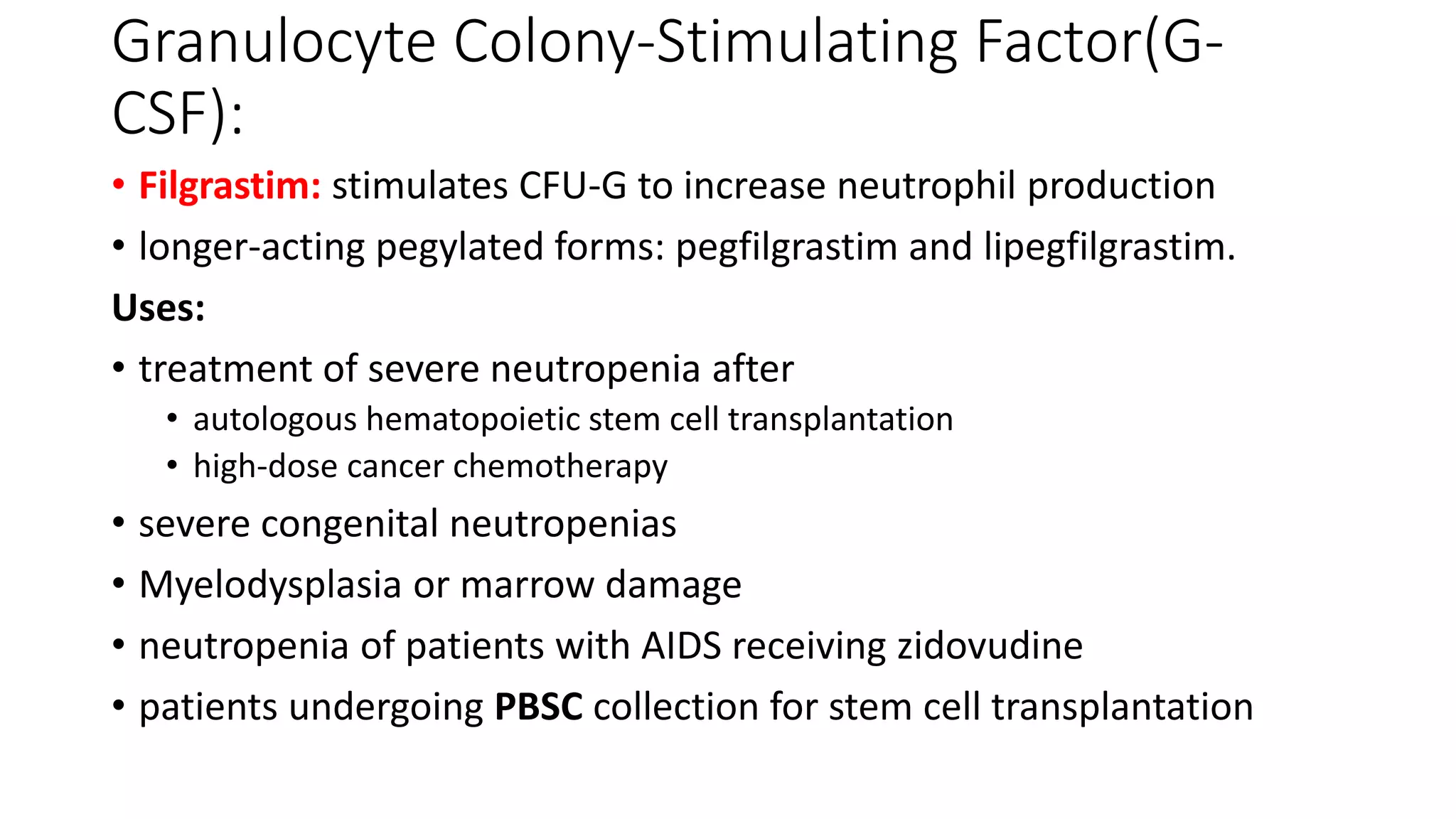 Hematopoietic agents(growth factors) | PPTX