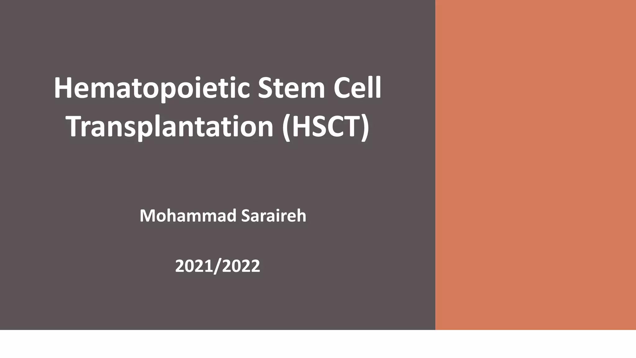 Hematopoietic Stem Cell Transplantation Hsctpdf