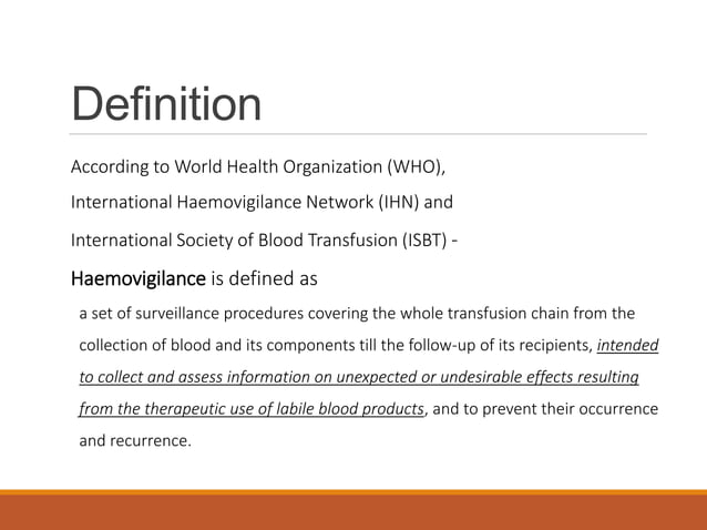 Hematovigilance / Haemovigilance Pranav | PPTX