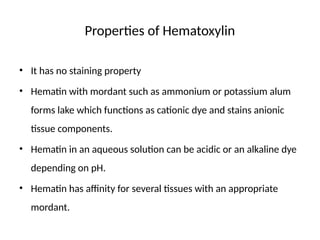 HEMATOXYLINE AND EOSIN STAINING in histopptx | PPTX