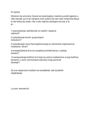 Transfuzija- upute | DOCX