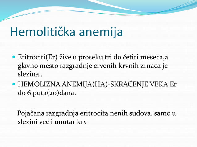 Hemolitička anemija | PPTX
