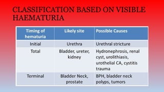 Hematuria - definition, types, risk factors, classification, etiology ...