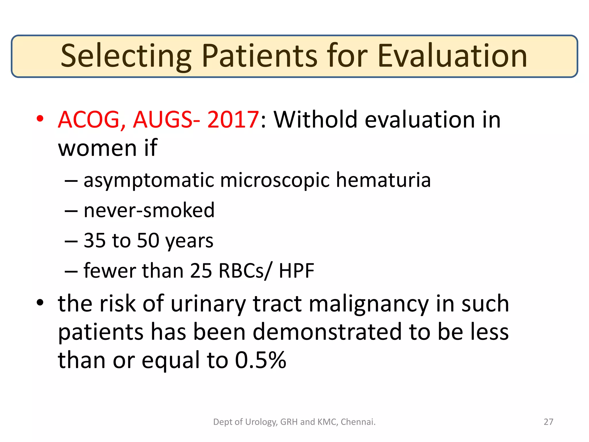 Hematuria - evaluation and management | PDF