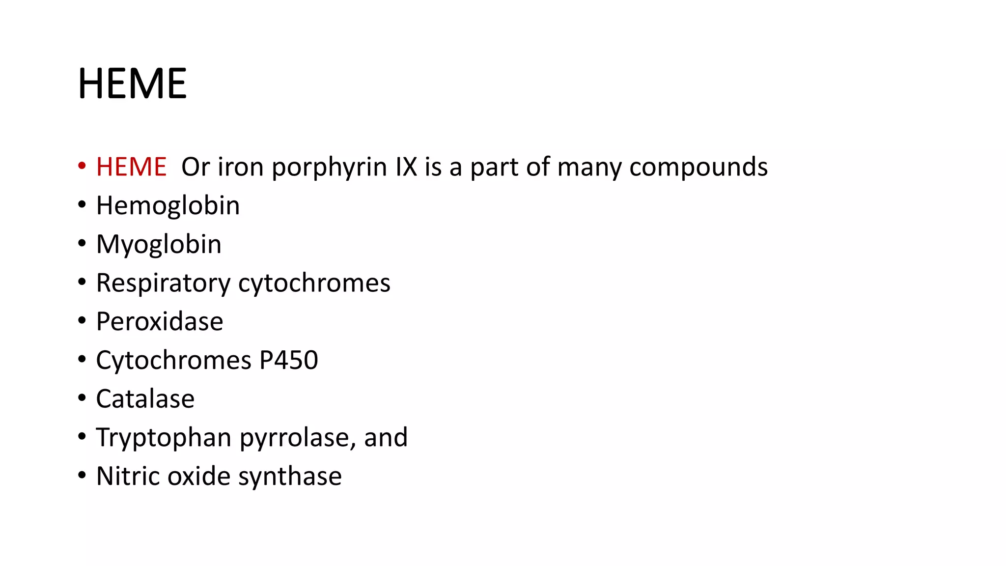 Heme biosynthesis & porphyria | PPTX