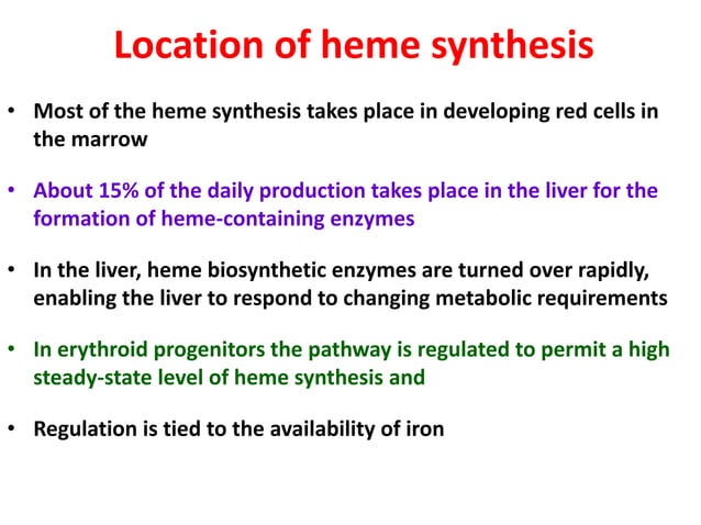 Heme synthesis | PPTX | Blood Disorders | Diseases and Conditions