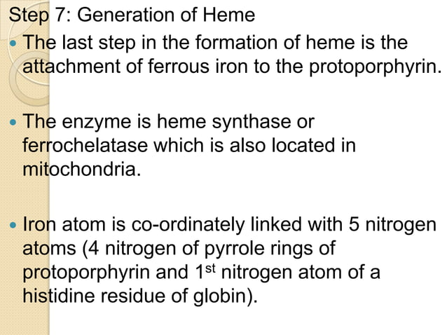 Heme synthesis & disorders | PPT | Chemistry | Science