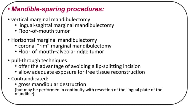 Hemiglossectomy and mandibulectomy Dr. M.Erami | PPTX | Ear, Nose and ...