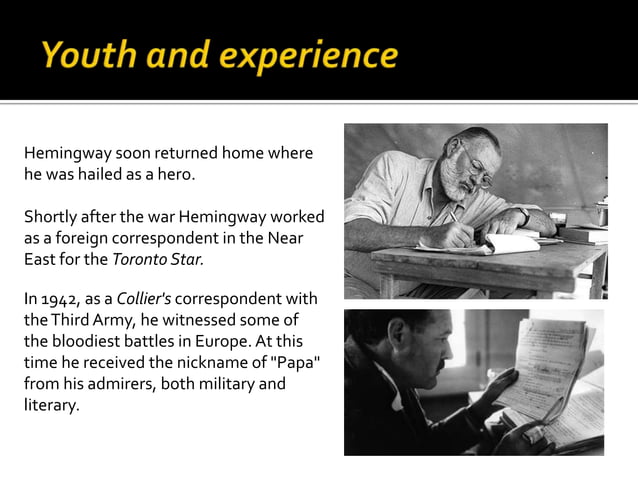 Ernest Hemingway Biography & Facts | PPTX