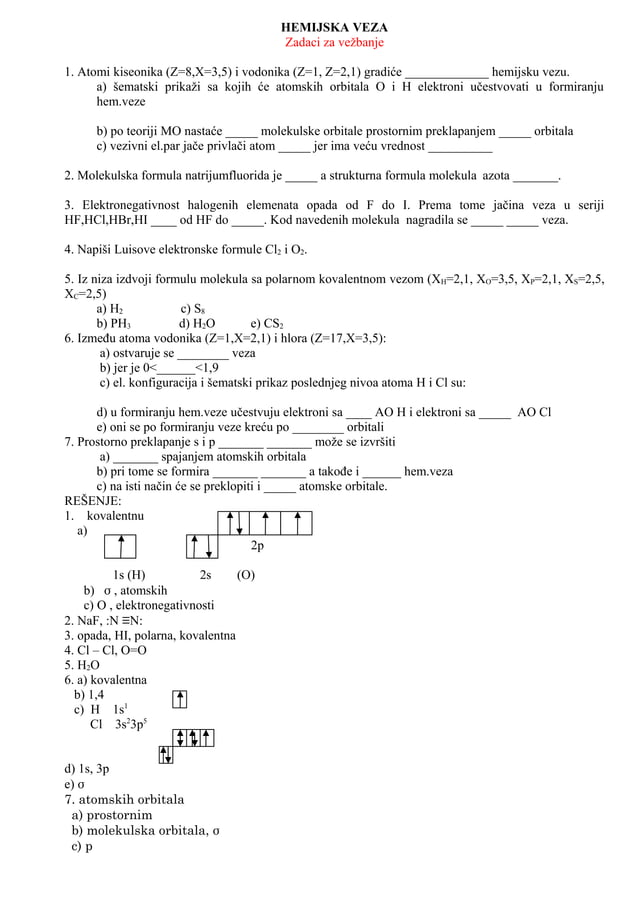 Hemija r1 hemijska_veza_molekuli_i_kristali_zadaci_za_vezbanje_hemijska_veza | DOC